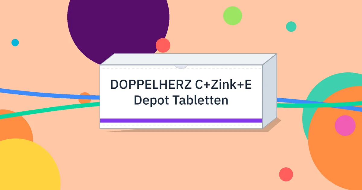 Symbolbild: Packung mit der Aufschrift DOPPELHERZ C+Zink+E Depot Tabletten (PZN 02561607) – Verfügbarkeit und Bezug in Apotheken in Frankfurt am Main