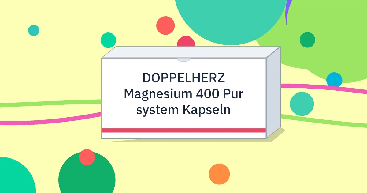 Symbolbild: Packung mit der Aufschrift DOPPELHERZ Magnesium 400 Pur system Kapseln (PZN 18700991) – Verfügbarkeit und Bezug in Apotheken in Frankfurt am Main