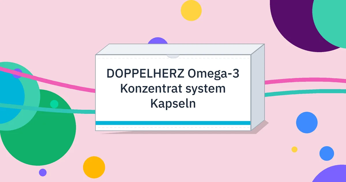 Symbolbild: Packung mit der Aufschrift DOPPELHERZ Omega-3 Konzentrat system Kapseln (PZN 07625016) – Verfügbarkeit und Bezug in Apotheken in Frankfurt am Main