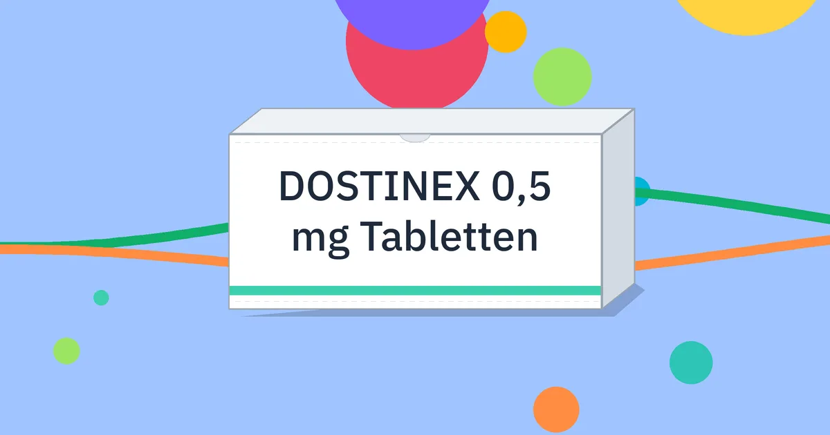 Symbolbild: Packung mit der Aufschrift DOSTINEX 0,5 mg Tabletten (PZN 01662393) – Verfügbarkeit und Bezug in Apotheken in Frankfurt am Main
