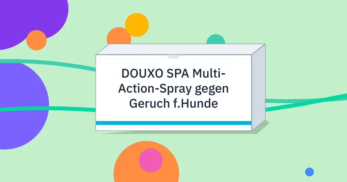 Symbolbild: Packung mit der Aufschrift DOUXO SPA Multi-Action-Spray gegen Geruch f.Hunde (PZN 20810310) – Verfügbarkeit und Bezug in Apotheken in Frankfurt am Main
