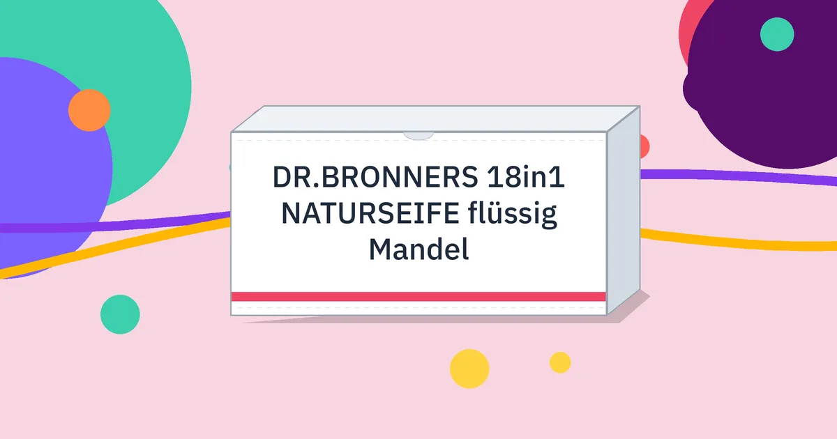 Symbolbild: Packung mit der Aufschrift DR.BRONNERS 18in1 NATURSEIFE flüssig Mandel (PZN 19241663) – Verfügbarkeit und Bezug in Apotheken in Frankfurt am Main