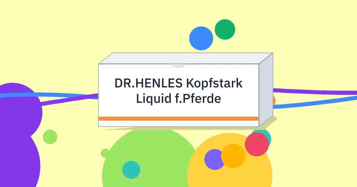 Symbolbild: Packung mit der Aufschrift DR.HENLES Kopfstark Liquid f.Pferde (PZN 16038246) – Verfügbarkeit und Bezug in Apotheken in Frankfurt am Main