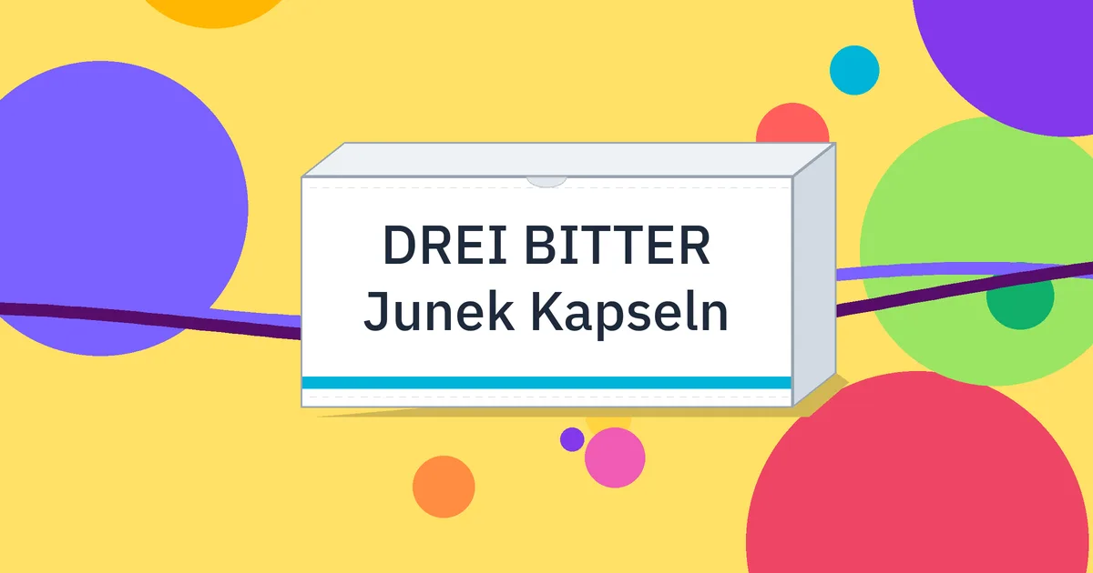 Symbolbild: Packung mit der Aufschrift DREI BITTER Junek Kapseln (PZN 01037270) – Verfügbarkeit und Bezug in Apotheken in Frankfurt am Main