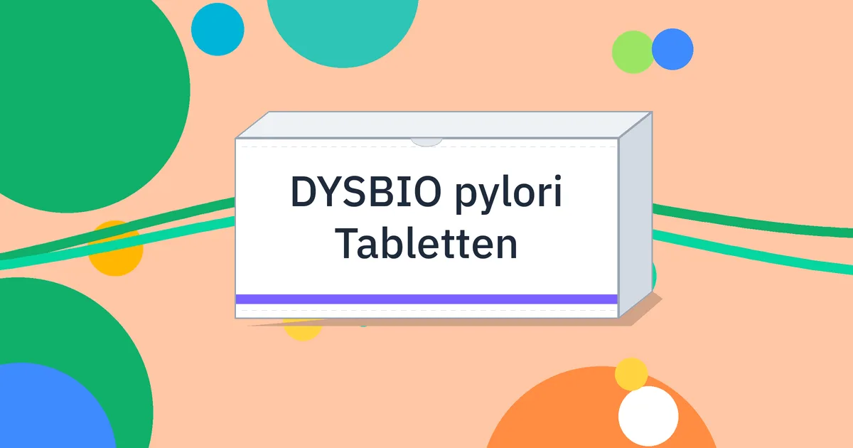 Symbolbild: Packung mit der Aufschrift DYSBIO pylori Tabletten (PZN 12800906) – Verfügbarkeit und Bezug in Apotheken in Frankfurt am Main