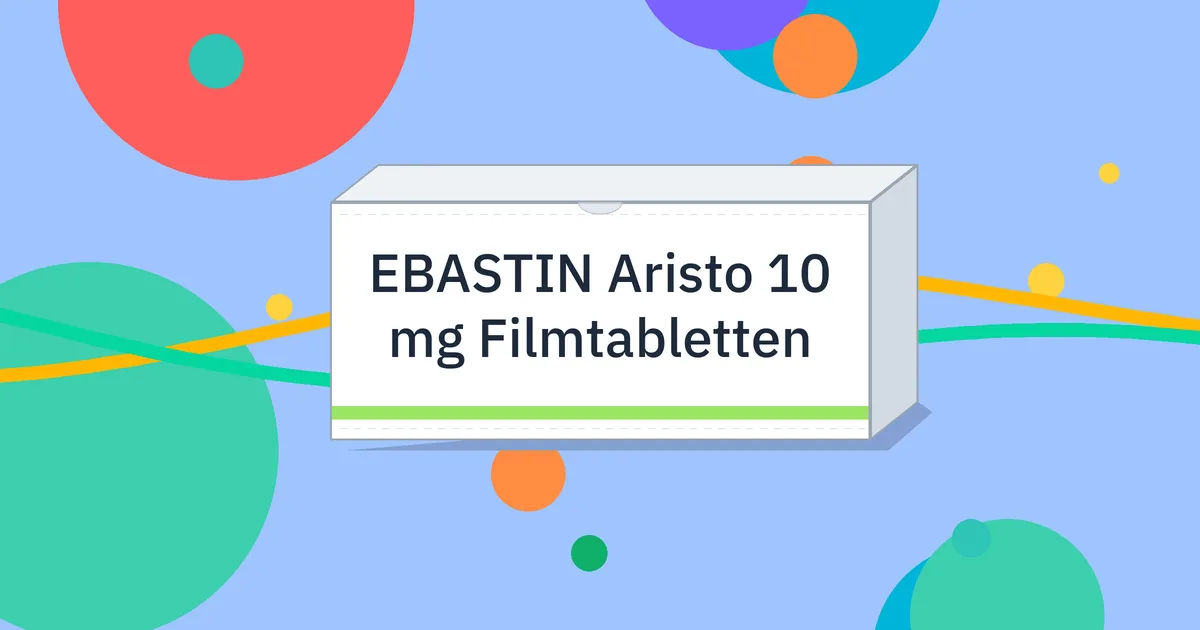 Symbolbild: Packung mit der Aufschrift EBASTIN Aristo 10 mg Filmtabletten (PZN 05746632) – Verfügbarkeit und Bezug in Apotheken in Frankfurt am Main