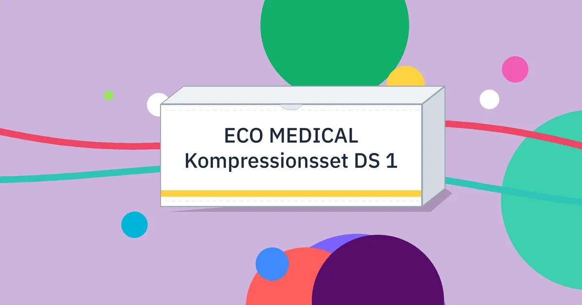 Symbolbild: Packung mit der Aufschrift ECO MEDICAL Kompressionsset DS 1 (PZN 15201431) – Verfügbarkeit und Bezug in Apotheken in Frankfurt am Main