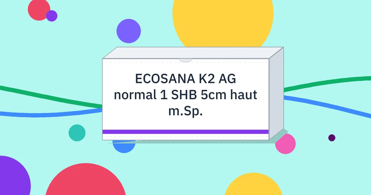 Symbolbild: Packung mit der Aufschrift ECOSANA K2 AG normal 1 SHB 5cm haut m.Sp. (PZN 01381926) – Verfügbarkeit und Bezug in Apotheken in Frankfurt am Main