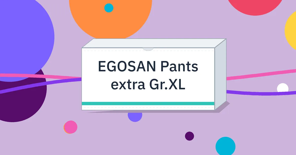 Symbolbild: Packung mit der Aufschrift EGOSAN Pants extra Gr.XL (PZN 16893247) – Verfügbarkeit und Bezug in Apotheken in Frankfurt am Main