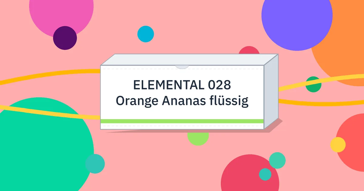 Symbolbild: Packung mit der Aufschrift ELEMENTAL 028 Orange Ananas flüssig (PZN 00626656) – Verfügbarkeit und Bezug in Apotheken in Frankfurt am Main
