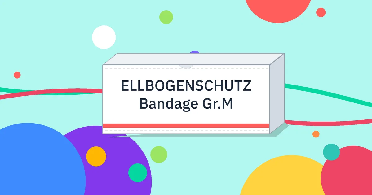 Symbolbild: Packung mit der Aufschrift ELLBOGENSCHUTZ Bandage Gr.M (PZN 20162271) – Verfügbarkeit und Bezug in Apotheken in Frankfurt am Main