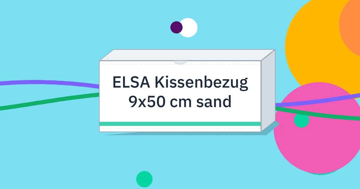 Symbolbild: Packung mit der Aufschrift ELSA Kissenbezug 9x50 cm sand (PZN 06795288) – Verfügbarkeit und Bezug in Apotheken in Frankfurt am Main