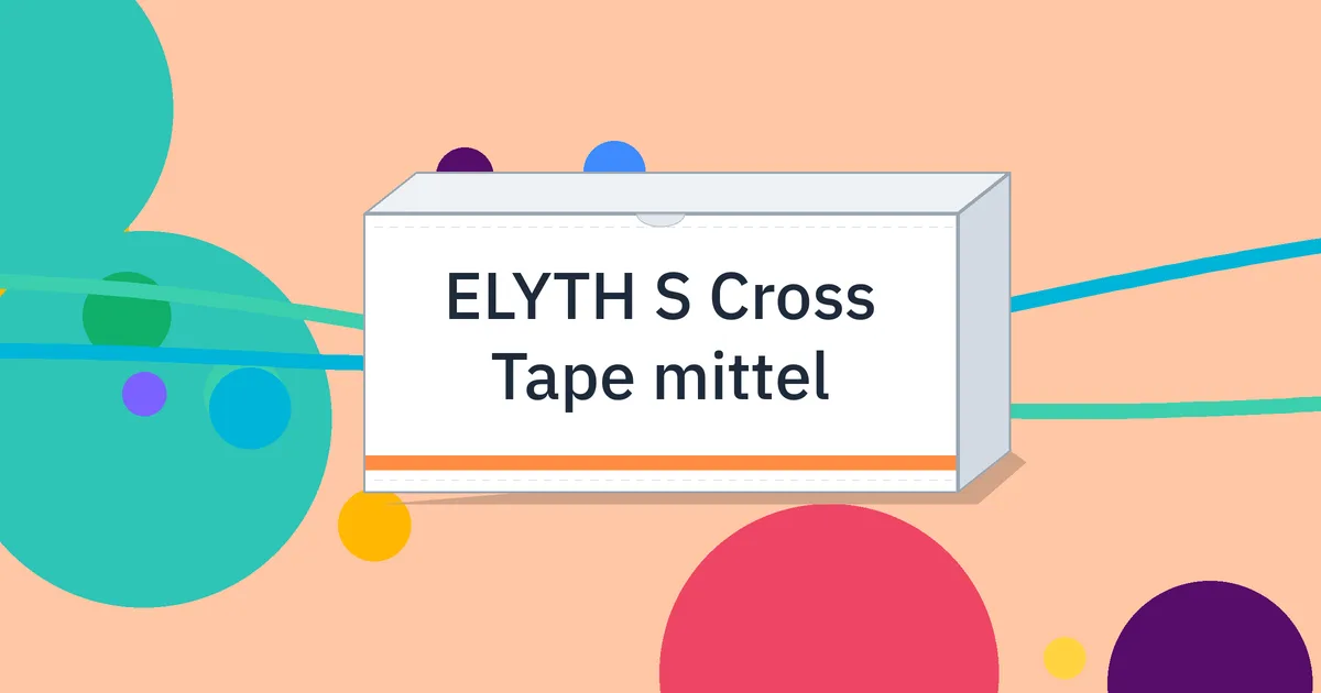 Symbolbild: Packung mit der Aufschrift ELYTH S Cross Tape mittel (PZN 07335005) – Verfügbarkeit und Bezug in Apotheken in Frankfurt am Main
