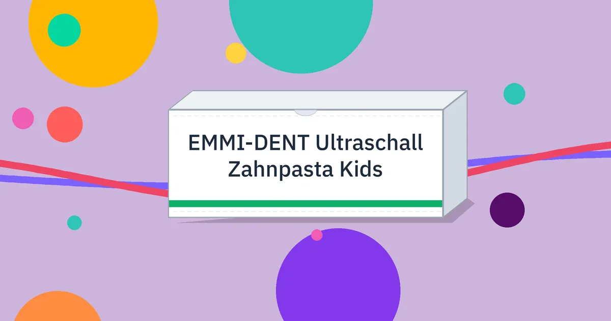 Symbolbild: Packung mit der Aufschrift EMMI-DENT Ultraschall Zahnpasta Kids (PZN 15226649) – Verfügbarkeit und Bezug in Apotheken in Frankfurt am Main