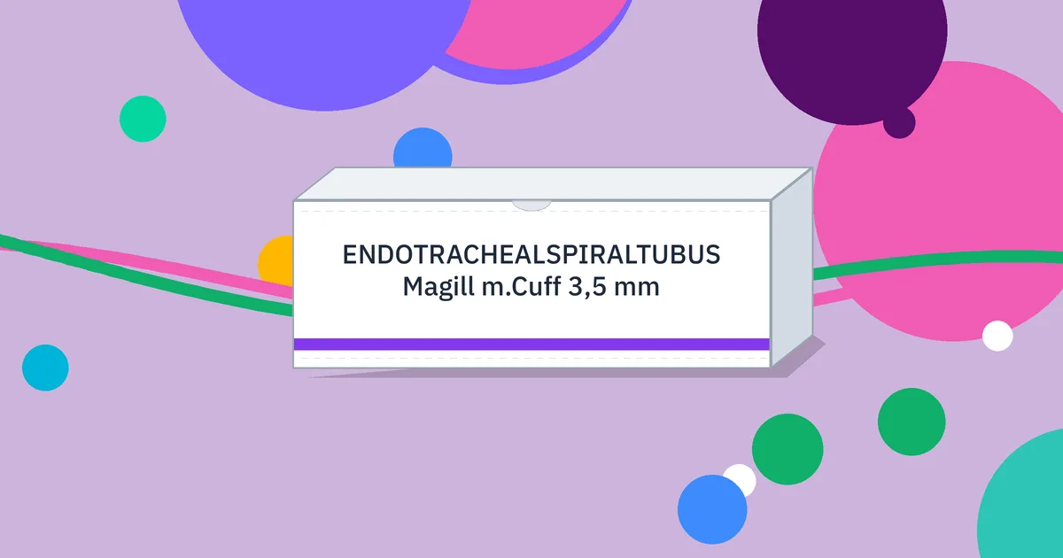 Symbolbild: Packung mit der Aufschrift ENDOTRACHEALSPIRALTUBUS Magill m.Cuff 3,5 mm (PZN 06497208) – Verfügbarkeit und Bezug in Apotheken in Frankfurt am Main