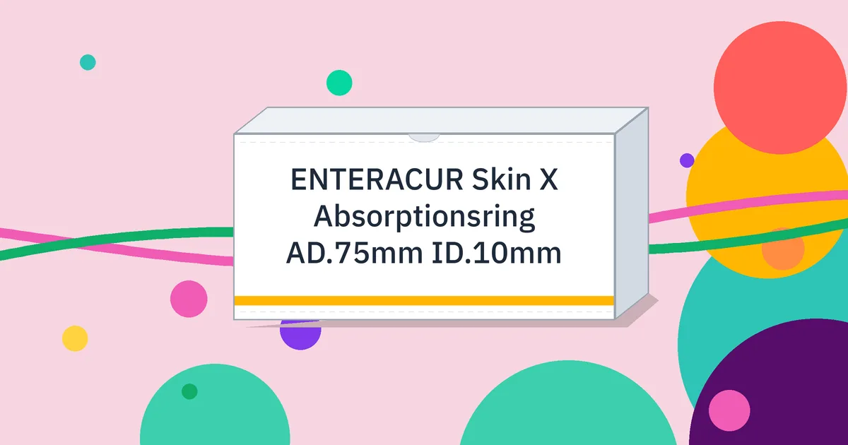 Symbolbild: Packung mit der Aufschrift ENTERACUR Skin X Absorptionsring AD.75mm ID.10mm (PZN 19122326) – Verfügbarkeit und Bezug in Apotheken in Frankfurt am Main