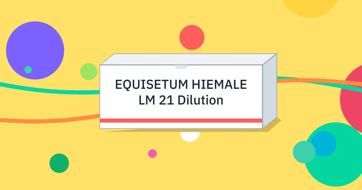 Symbolbild: Packung mit der Aufschrift EQUISETUM HIEMALE LM 21 Dilution (PZN 13473562) – Verfügbarkeit und Bezug in Apotheken in Frankfurt am Main
