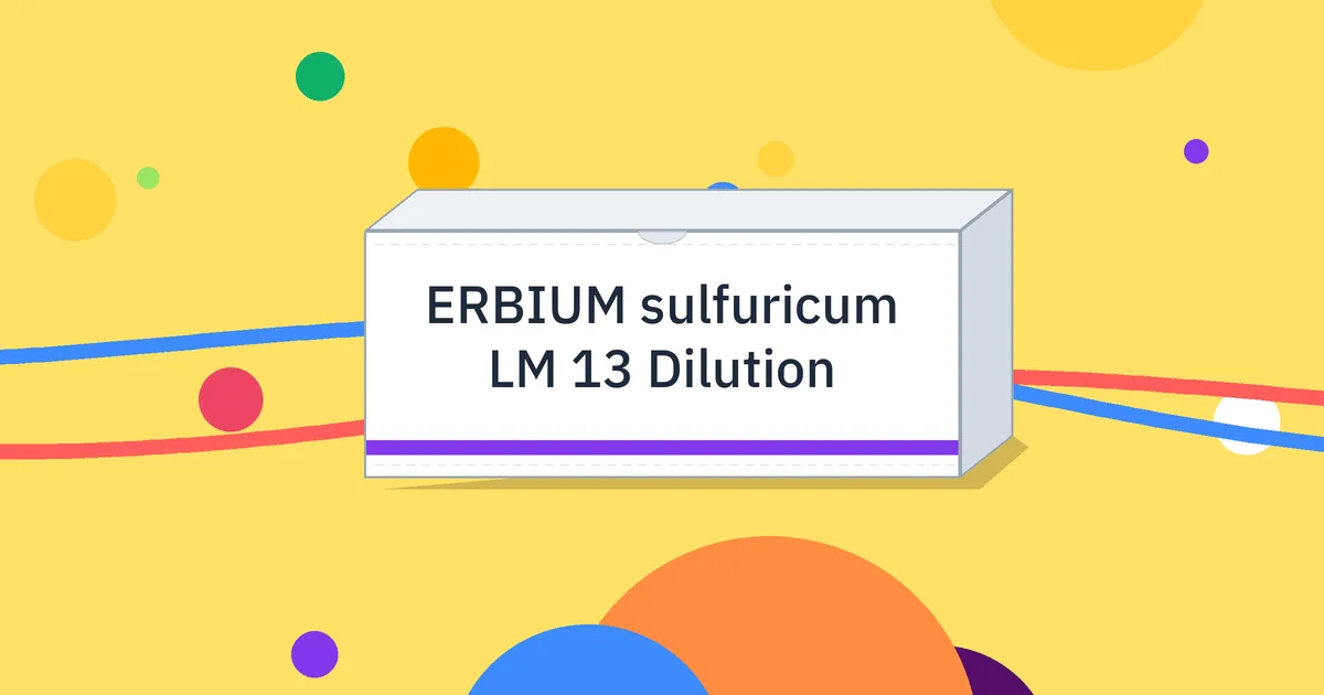 Symbolbild: Packung mit der Aufschrift ERBIUM sulfuricum LM 13 Dilution (PZN 13473912) – Verfügbarkeit und Bezug in Apotheken in Frankfurt am Main