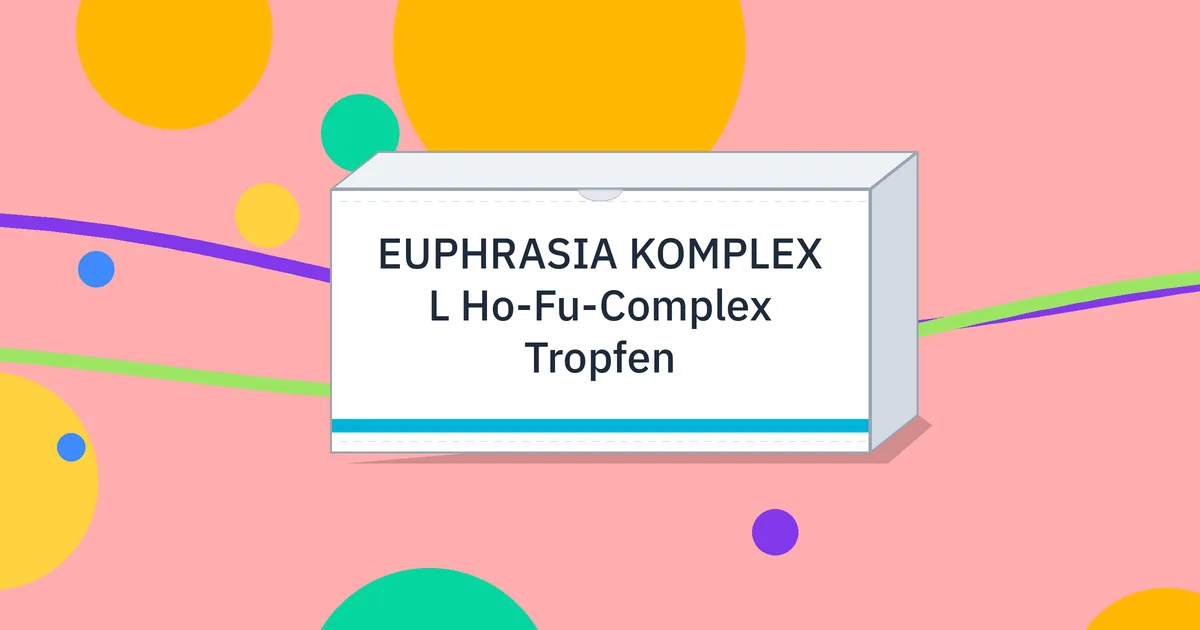 Symbolbild: Packung mit der Aufschrift EUPHRASIA KOMPLEX L Ho-Fu-Complex Tropfen (PZN 04469521) – Verfügbarkeit und Bezug in Apotheken in Frankfurt am Main