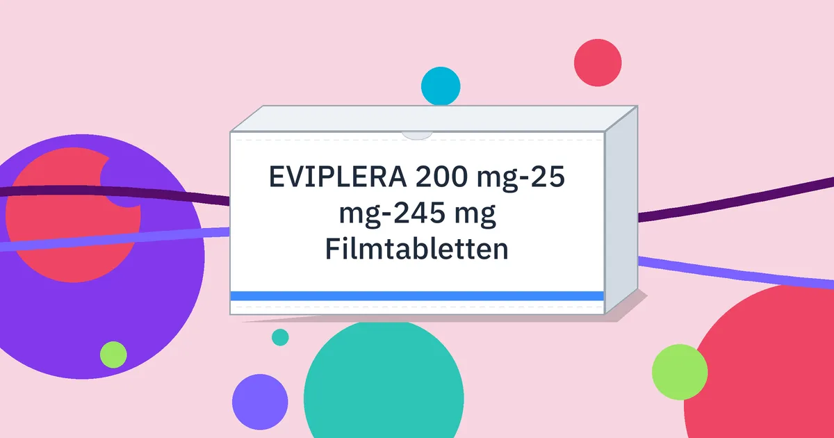 Symbolbild: Packung mit der Aufschrift EVIPLERA 200 mg-25 mg-245 mg Filmtabletten (PZN 12365103) – Verfügbarkeit und Bezug in Apotheken in Frankfurt am Main