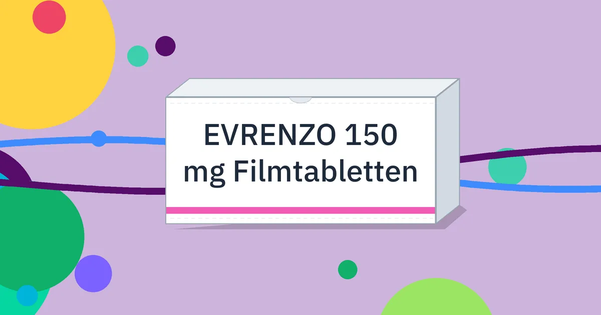 Symbolbild: Packung mit der Aufschrift EVRENZO 150 mg Filmtabletten (PZN 19798963) – Verfügbarkeit und Bezug in Apotheken in Frankfurt am Main
