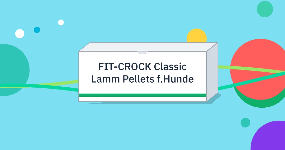 Symbolbild: Packung mit der Aufschrift FIT-CROCK Classic Lamm Pellets f.Hunde (PZN 15377673) – Verfügbarkeit und Bezug in Apotheken in Frankfurt am Main