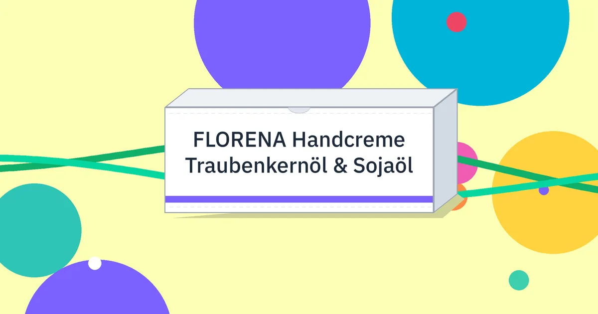 Symbolbild: Packung mit der Aufschrift FLORENA Handcreme Traubenkernöl & Sojaöl (PZN 17625916) – Verfügbarkeit und Bezug in Apotheken in Frankfurt am Main