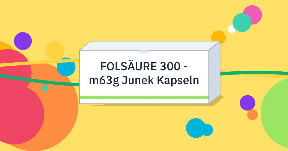 Symbolbild: Packung mit der Aufschrift FOLSÄURE 300 -m63g Junek Kapseln (PZN 10052676) – Verfügbarkeit und Bezug in Apotheken in Frankfurt am Main