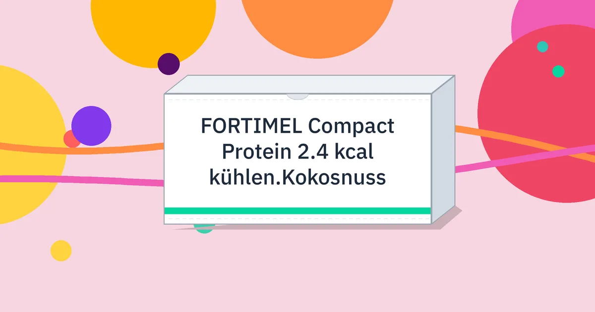 Symbolbild: Packung mit der Aufschrift FORTIMEL Compact Protein 2.4 kcal kühlen.Kokosnuss (PZN 19490679) – Verfügbarkeit und Bezug in Apotheken in Frankfurt am Main