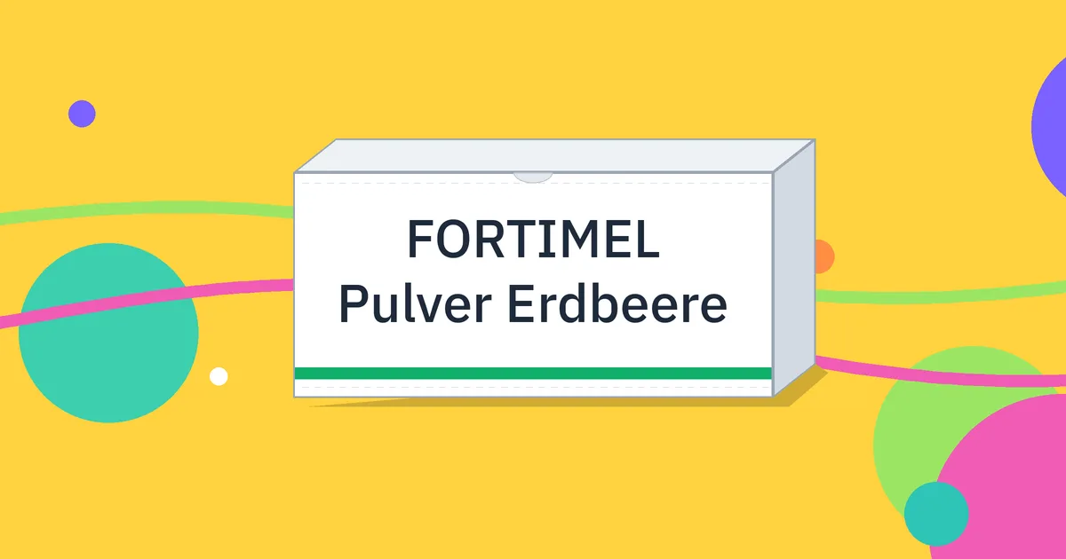 Symbolbild: Packung mit der Aufschrift FORTIMEL Pulver Erdbeere (PZN 09628071) – Verfügbarkeit und Bezug in Apotheken in Frankfurt am Main