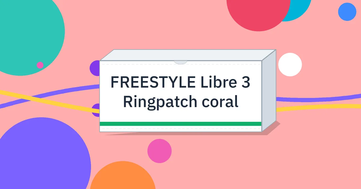 Symbolbild: Packung mit der Aufschrift FREESTYLE Libre 3 Ringpatch coral (PZN 19864915) – Verfügbarkeit und Bezug in Apotheken in Frankfurt am Main