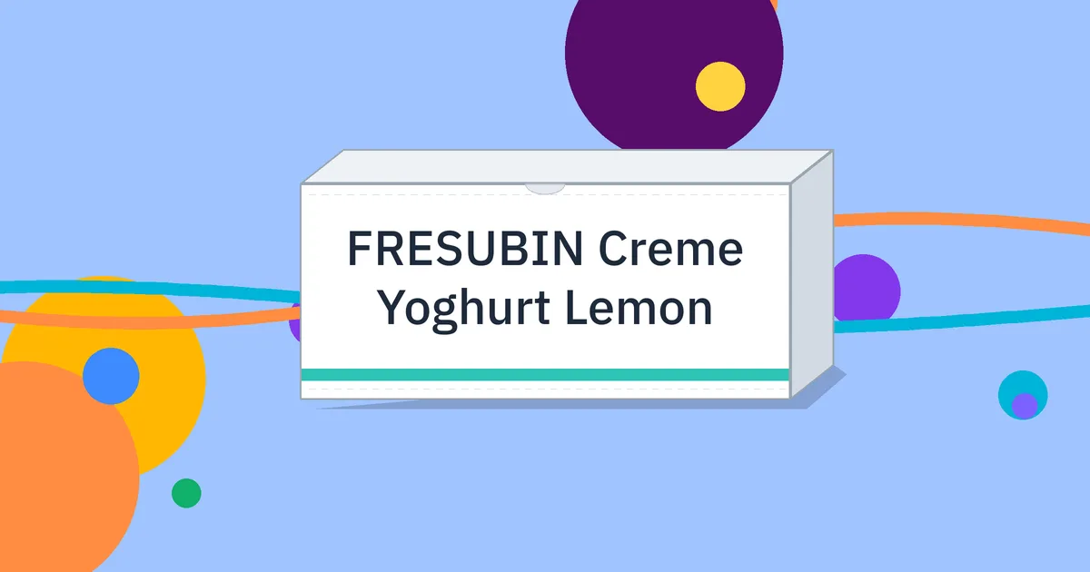 Symbolbild: Packung mit der Aufschrift FRESUBIN Creme Yoghurt Lemon (PZN 11609371) – Verfügbarkeit und Bezug in Apotheken in Frankfurt am Main