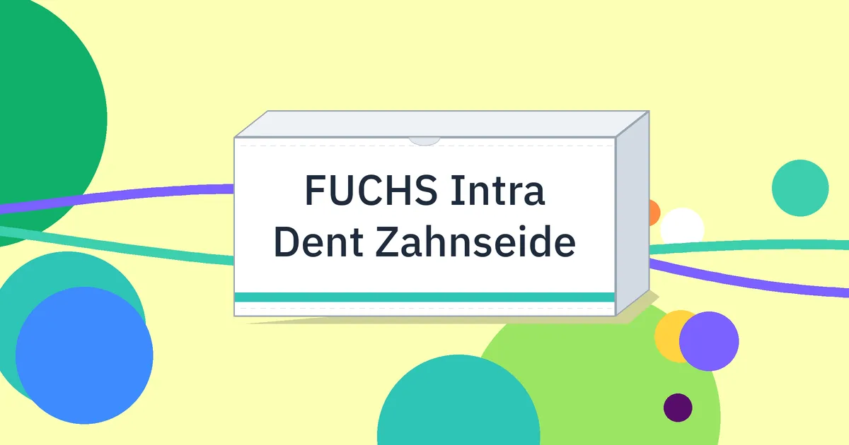Symbolbild: Packung mit der Aufschrift FUCHS Intra Dent Zahnseide (PZN 04440894) – Verfügbarkeit und Bezug in Apotheken in Frankfurt am Main