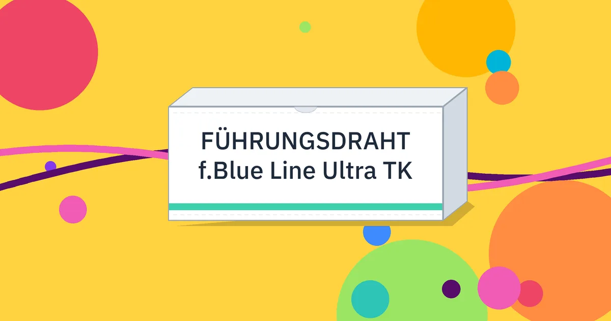 Symbolbild: Packung mit der Aufschrift FÜHRUNGSDRAHT f.Blue Line Ultra TK (PZN 09105605) – Verfügbarkeit und Bezug in Apotheken in Frankfurt am Main