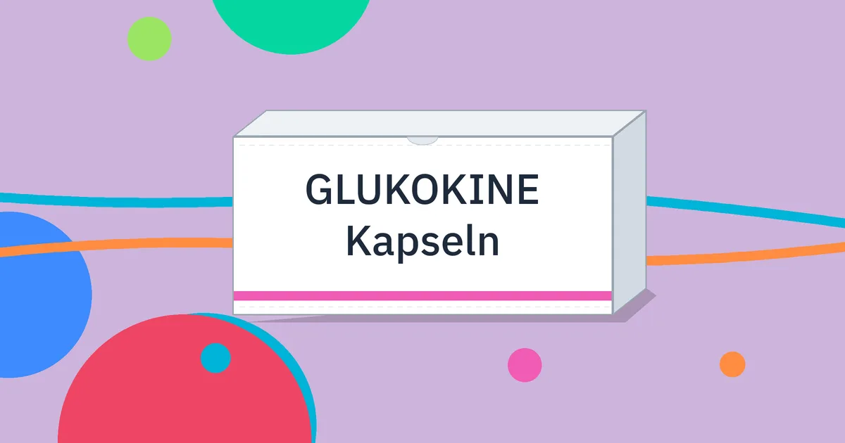 Symbolbild: Packung mit der Aufschrift GLUKOKINE Kapseln (PZN 11586523) – Verfügbarkeit und Bezug in Apotheken in Frankfurt am Main