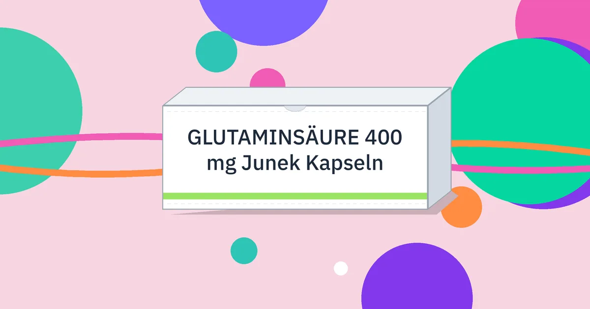 Symbolbild: Packung mit der Aufschrift GLUTAMINSÄURE 400 mg Junek Kapseln (PZN 10523638) – Verfügbarkeit und Bezug in Apotheken in Frankfurt am Main