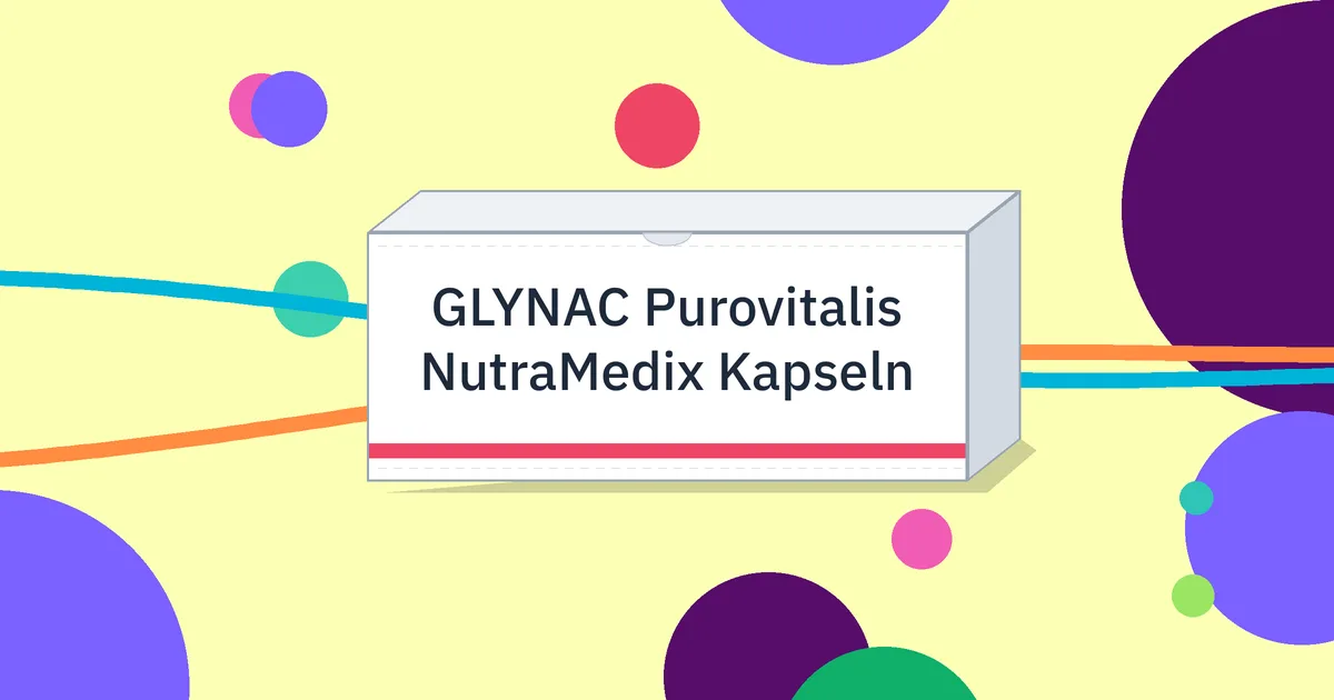 Symbolbild: Packung mit der Aufschrift GLYNAC Purovitalis NutraMedix Kapseln (PZN 20221921) – Verfügbarkeit und Bezug in Apotheken in Frankfurt am Main