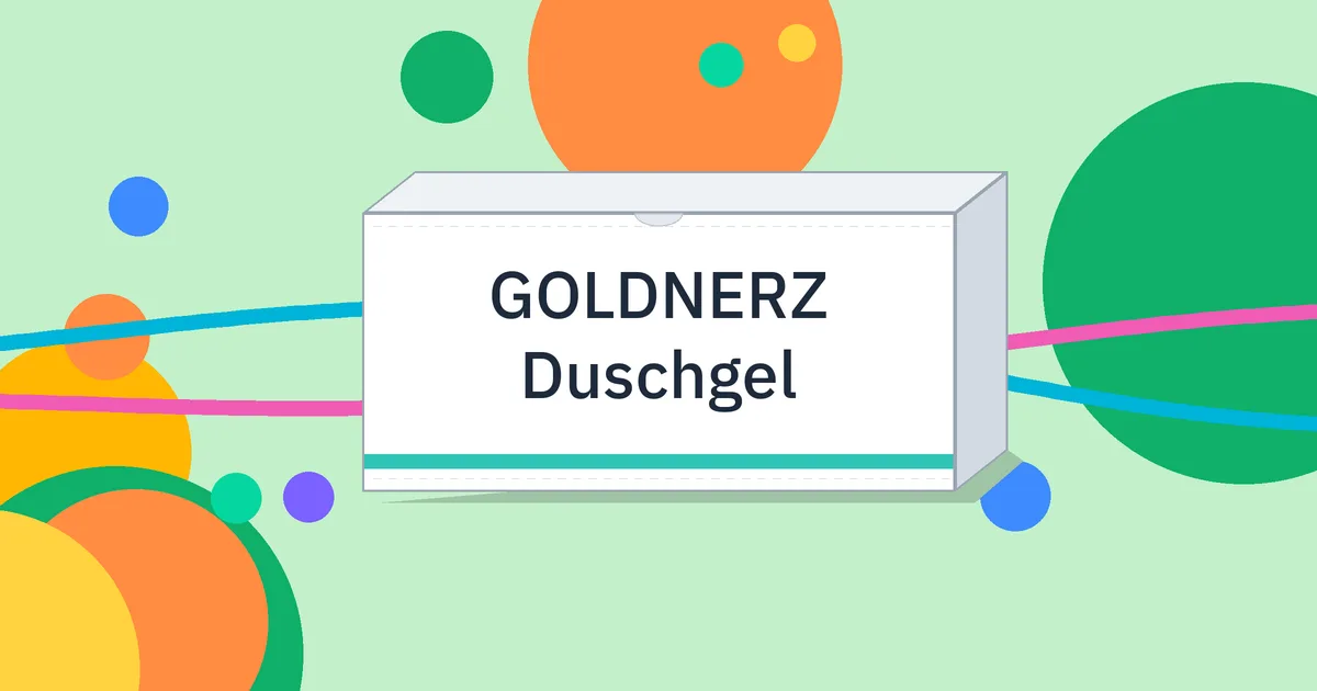 Symbolbild: Packung mit der Aufschrift GOLDNERZ Duschgel (PZN 08871993) – Verfügbarkeit und Bezug in Apotheken in Frankfurt am Main