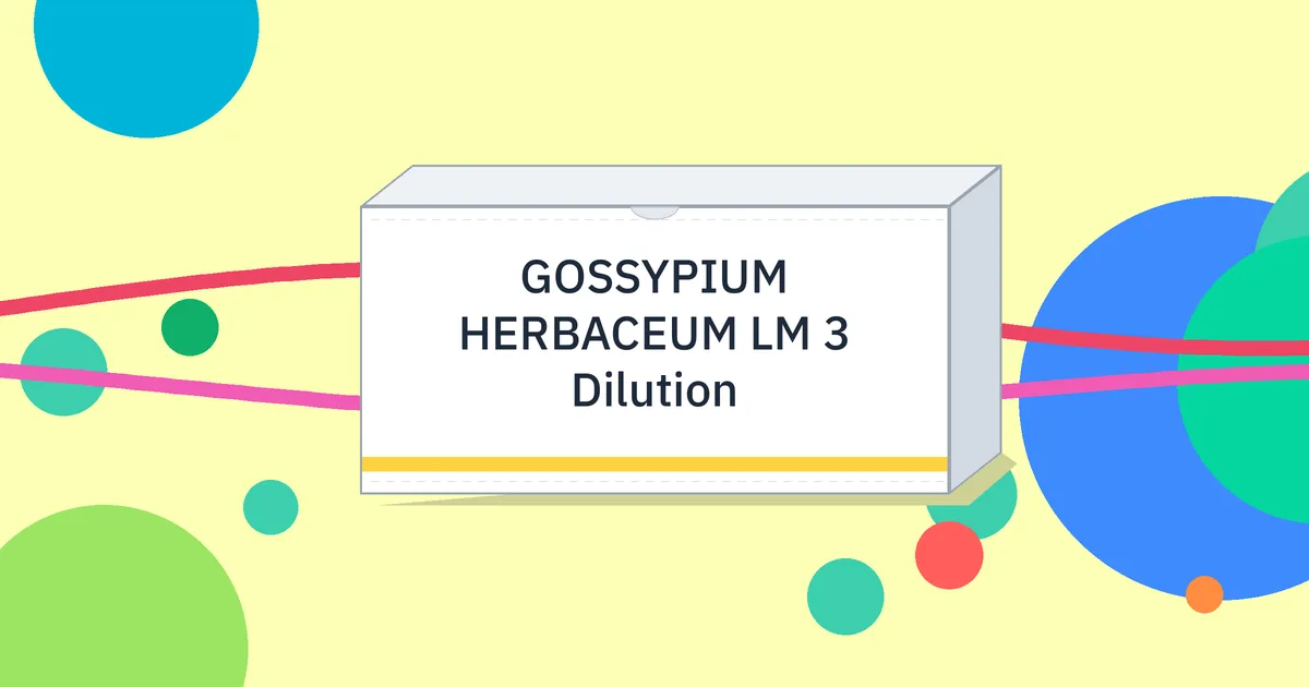 Symbolbild: Packung mit der Aufschrift GOSSYPIUM HERBACEUM LM 3 Dilution (PZN 13545480) – Verfügbarkeit und Bezug in Apotheken in Frankfurt am Main