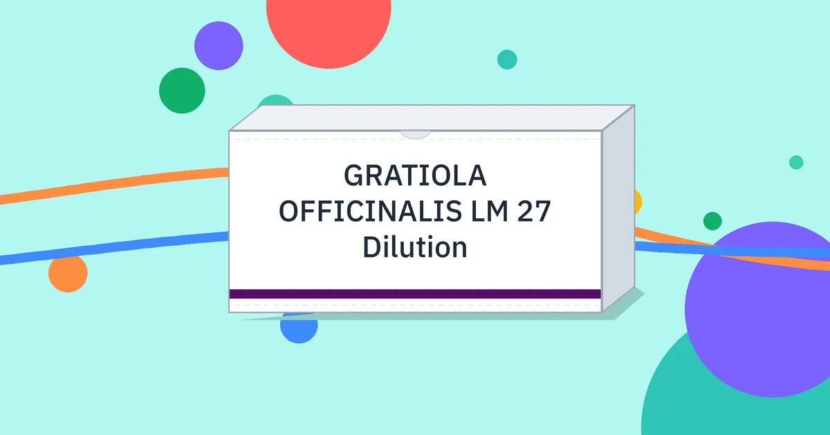 Symbolbild: Packung mit der Aufschrift GRATIOLA OFFICINALIS LM 27 Dilution (PZN 13546723) – Verfügbarkeit und Bezug in Apotheken in Frankfurt am Main