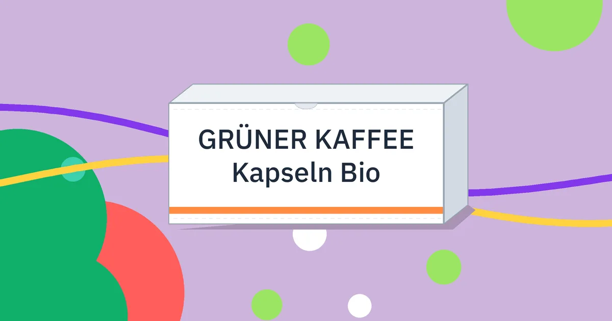 Symbolbild: Packung mit der Aufschrift GRÜNER KAFFEE Kapseln Bio (PZN 12648775) – Verfügbarkeit und Bezug in Apotheken in Frankfurt am Main