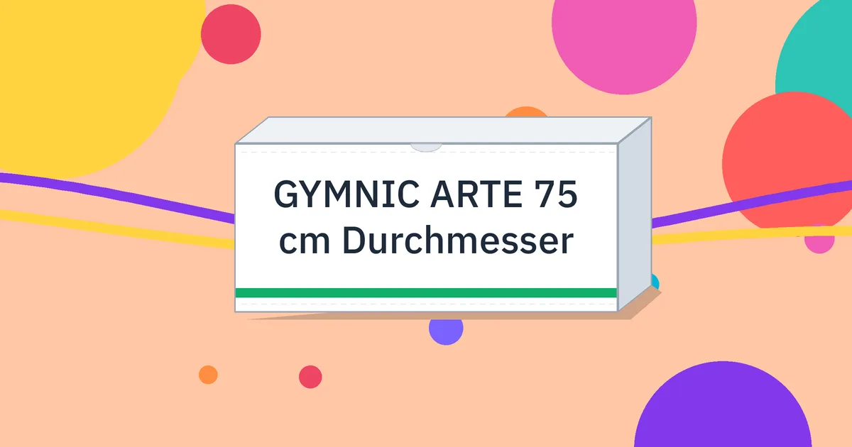 Symbolbild: Packung mit der Aufschrift GYMNIC ARTE 75 cm Durchmesser (PZN 01840067) – Verfügbarkeit und Bezug in Apotheken in Frankfurt am Main