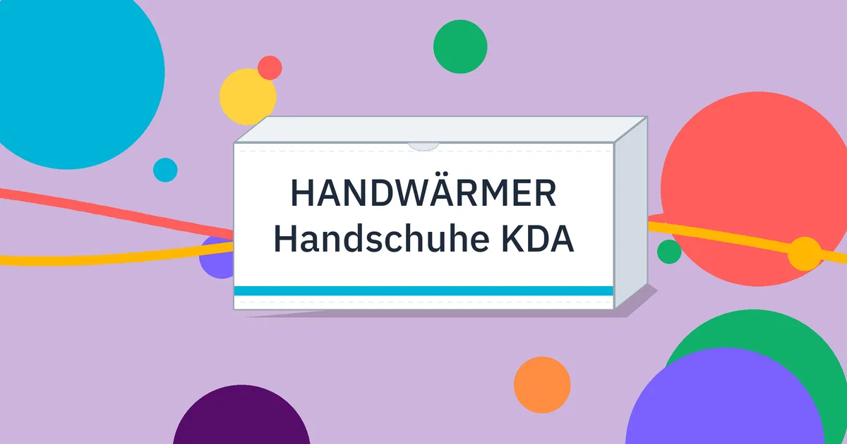 Symbolbild: Packung mit der Aufschrift HANDWÄRMER Handschuhe KDA (PZN 19229923) – Verfügbarkeit und Bezug in Apotheken in Frankfurt am Main