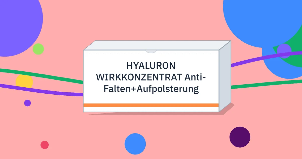 Symbolbild: Packung mit der Aufschrift HYALURON WIRKKONZENTRAT Anti-Falten+Aufpolsterung (PZN 11133678) – Verfügbarkeit und Bezug in Apotheken in Frankfurt am Main