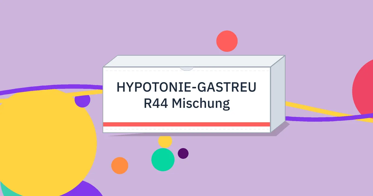 Symbolbild: Packung mit der Aufschrift HYPOTONIE-GASTREU R44 Mischung (PZN 01373418) – Verfügbarkeit und Bezug in Apotheken in Frankfurt am Main