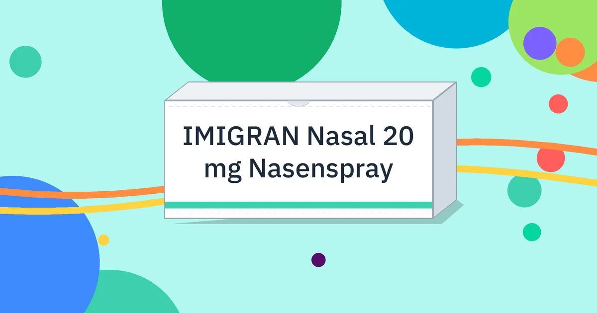 Symbolbild: Packung mit der Aufschrift IMIGRAN Nasal 20 mg Nasenspray (PZN 16887554) – Verfügbarkeit und Bezug in Apotheken in Frankfurt am Main