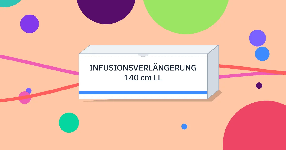 Symbolbild: Packung mit der Aufschrift INFUSIONSVERLÄNGERUNG 140 cm LL (PZN 17486981) – Verfügbarkeit und Bezug in Apotheken in Frankfurt am Main