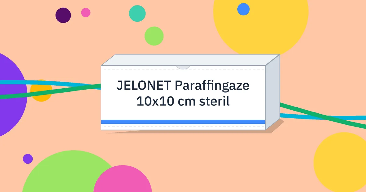 Symbolbild: Packung mit der Aufschrift JELONET Paraffingaze 10x10 cm steril (PZN 18676459) – Verfügbarkeit und Bezug in Apotheken in Frankfurt am Main