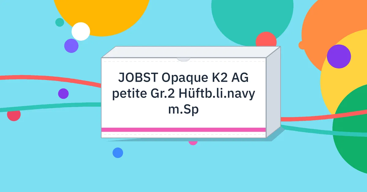 Symbolbild: Packung mit der Aufschrift JOBST Opaque K2 AG petite Gr.2 Hüftb.li.navy m.Sp (PZN 13113591) – Verfügbarkeit und Bezug in Apotheken in Frankfurt am Main