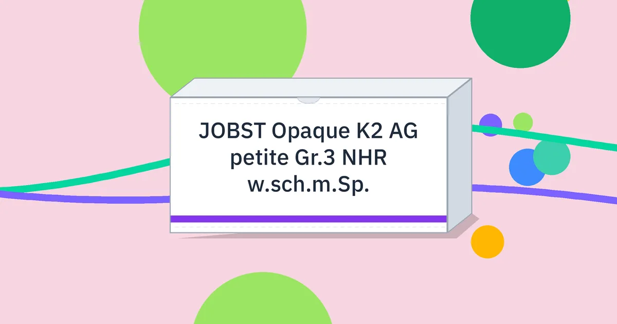 Symbolbild: Packung mit der Aufschrift JOBST Opaque K2 AG petite Gr.3 NHR w.sch.m.Sp. (PZN 11256234) – Verfügbarkeit und Bezug in Apotheken in Frankfurt am Main